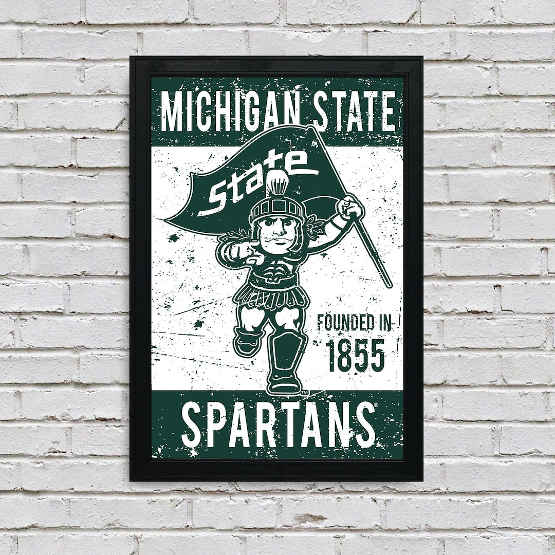 Michigan State Sparty Mascot Vintage Poster Art Print (13x19") - Etsy