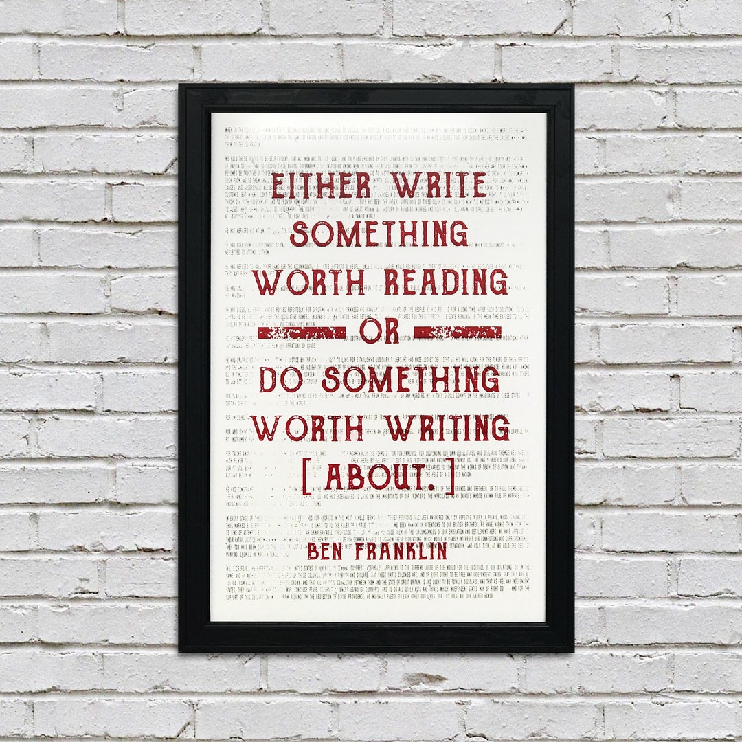 Ben Franklin Quote Art Print: Motivational Red Poster (13x19") - Etsy