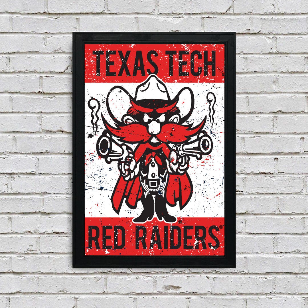 Limited Edition Texas Tech Raider Red Mascot Poster Print Art - 13x19 ...