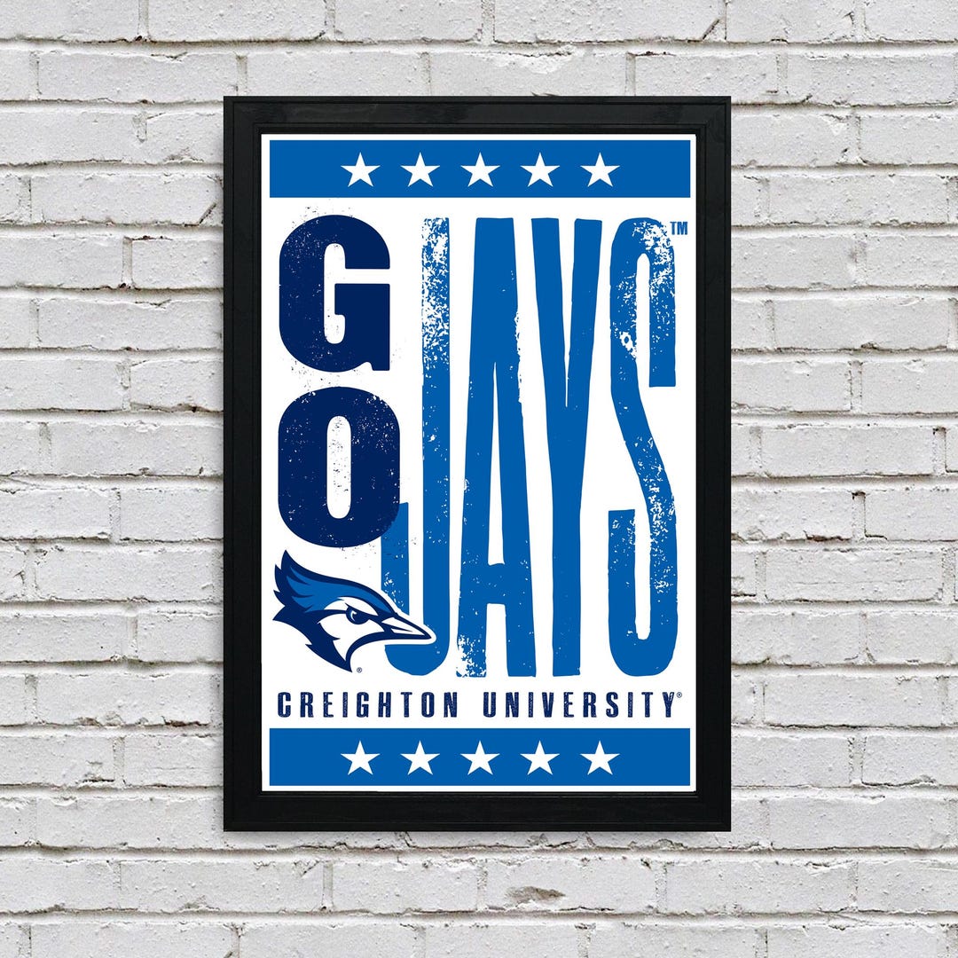 Limited Edition Creighton Bluejays Poster - Go Jays Letterpress Print ...