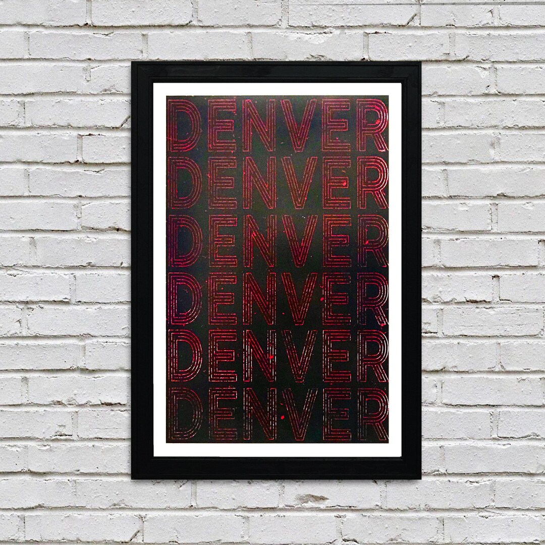 Limited Edition Denver Typography Poster Art - Red and Black Print ...