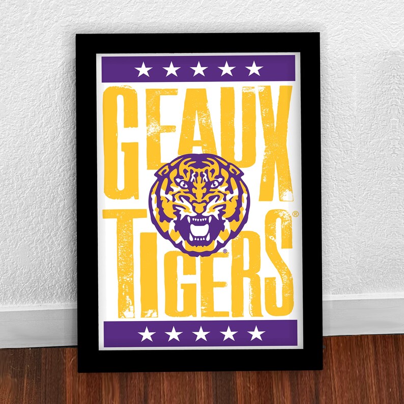 Limited Edition LSU Tigers Poster - Geaux Tigers Letterpress Art Print ...