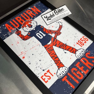 Limited Edition Auburn Tigers Aubie the Tiger Mascot Poster Art Print ...