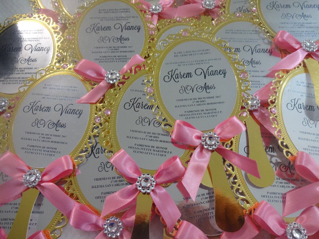 Invitations Mirror of Princess, Wedding, XV Years, Baptisms, First ...