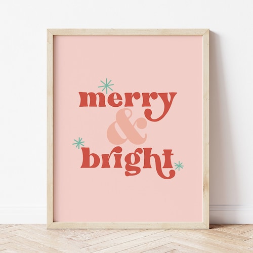 Merry and Bright Christmas Printable Christmas Print - Etsy