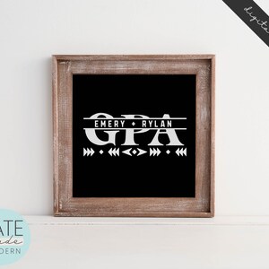 GPA Split Monogram Boho SVG Cut File - Boho Personalized Grandpa Svg ...