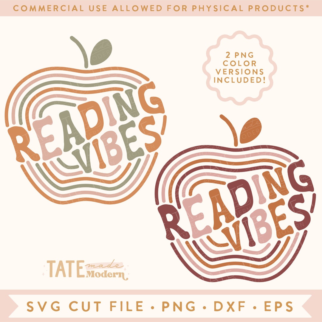 Reading Vibes Retro SVG Cut File - Media Specialist Svg, Librarian Svg ...