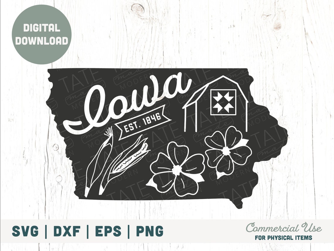 Vintage Iowa SVG Cut File Iowa Home Svg Iowa State Symbols - Etsy