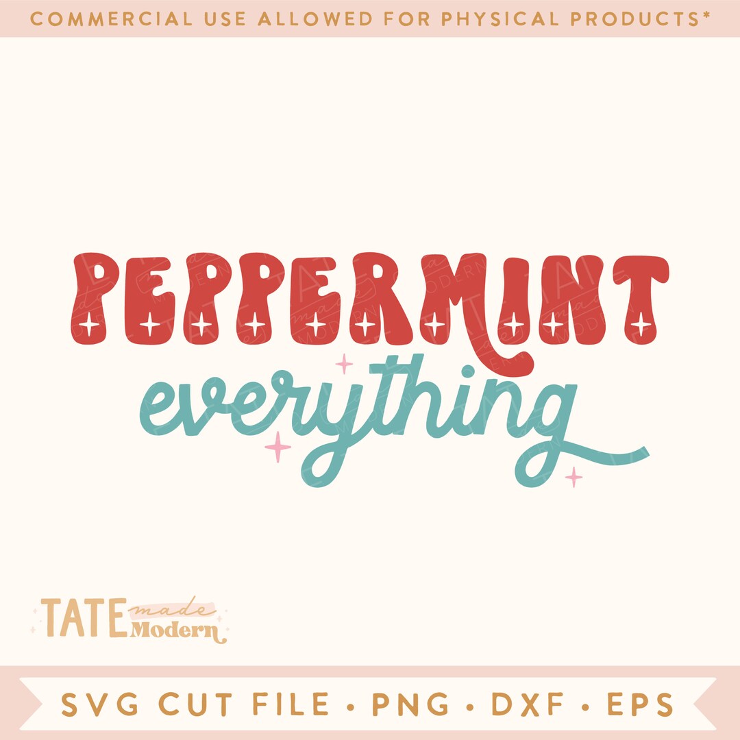 Peppermint Everything Retro SVG Cut File, Peppermint Season Shirt Svg ...