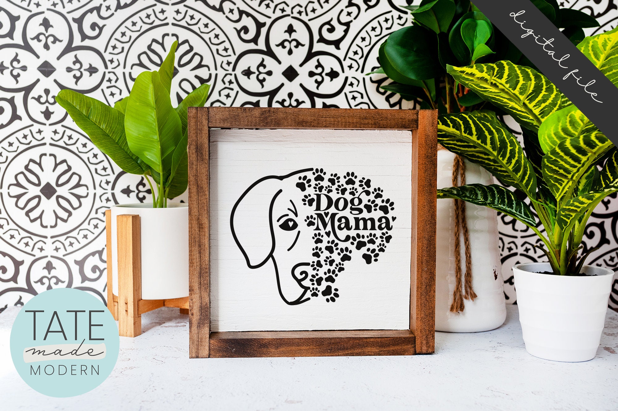 Dog Mama SVG Cut File - Boho Dog Mom Svg for T-shirt, Dog Lover Mother ...
