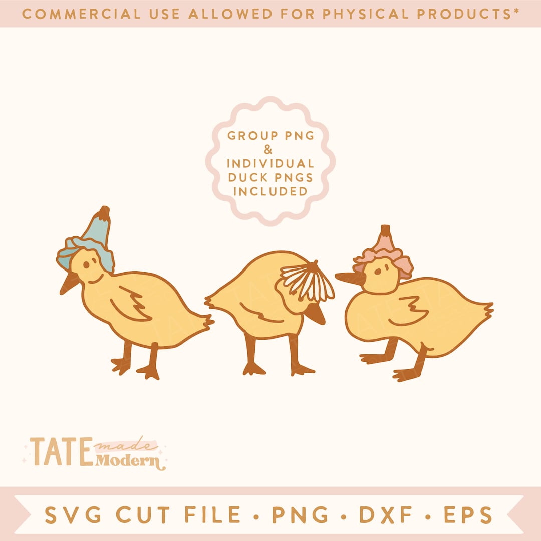 Flower Ducks SVG Cut File - Duck Svg, Farm Kid Svg, Spring Baby Svg ...