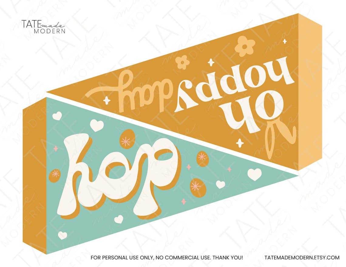 PRINTABLE Easter Pennant Flags Easter Basket Printable Decor - Etsy