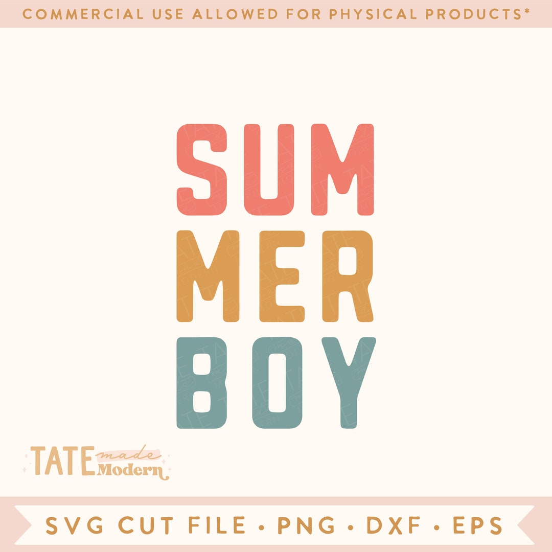 Summer BOY SVG Cut File - Retro Summer Svg, Summer Quote Svg Boy Shirt ...