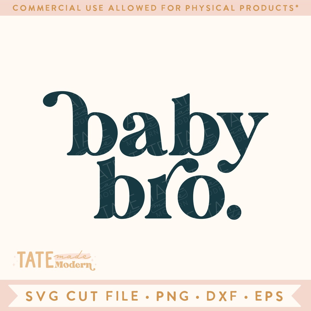 Baby Bro SVG Cut File - Retro Little Brother Svg, Retro New Baby Svg ...