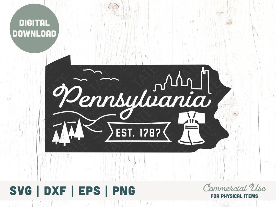 Vintage Pennsylvania SVG Cut File Pennsylvania Home Svg, Philadelphia ...