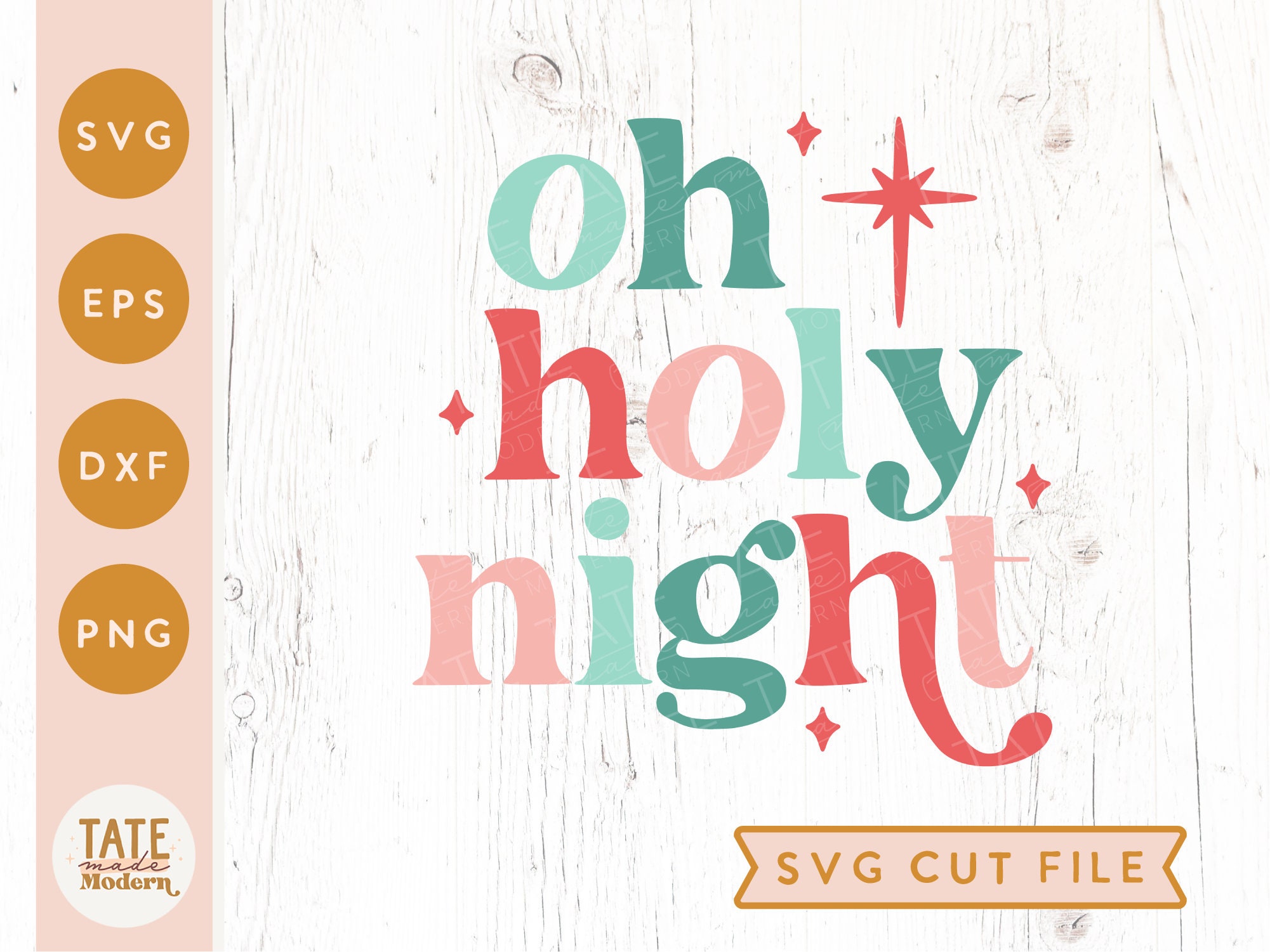 Oh Holy Night Retro SVG Cut File Christian Christmas Svg - Etsy