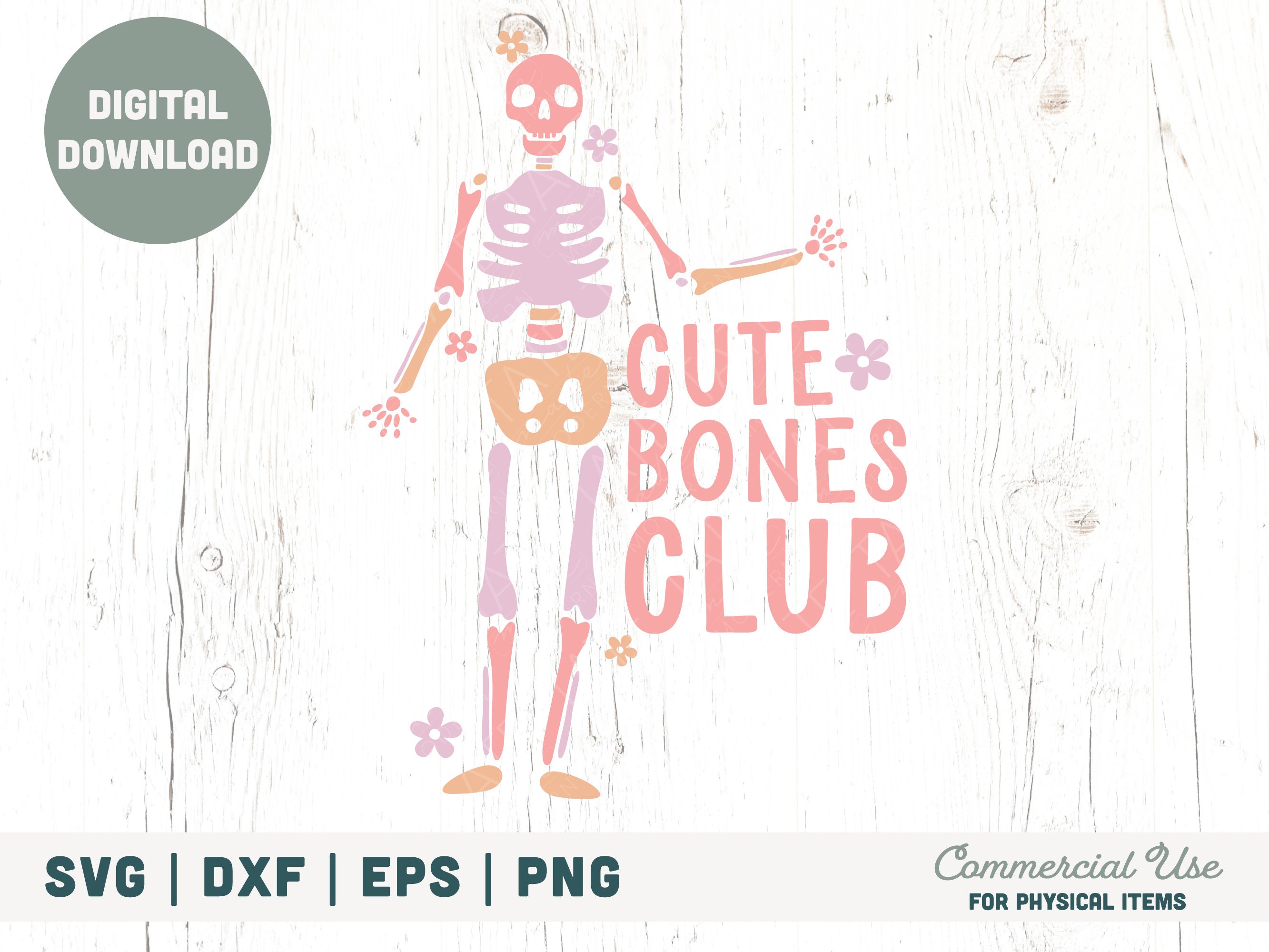 Cute Bones Club SVG Cut File Retro Girly Halloween Svg - Etsy