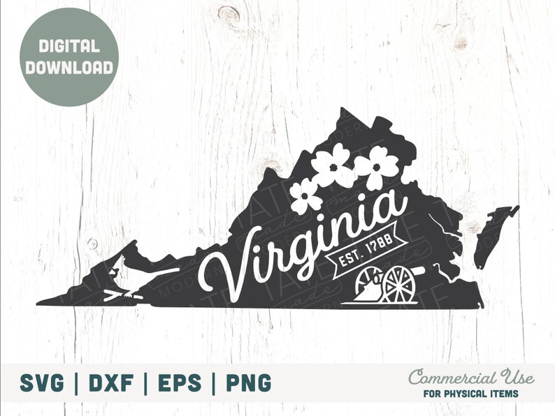 Vintage Virginia SVG Cut File Virginia Home Svg Virginia - Etsy