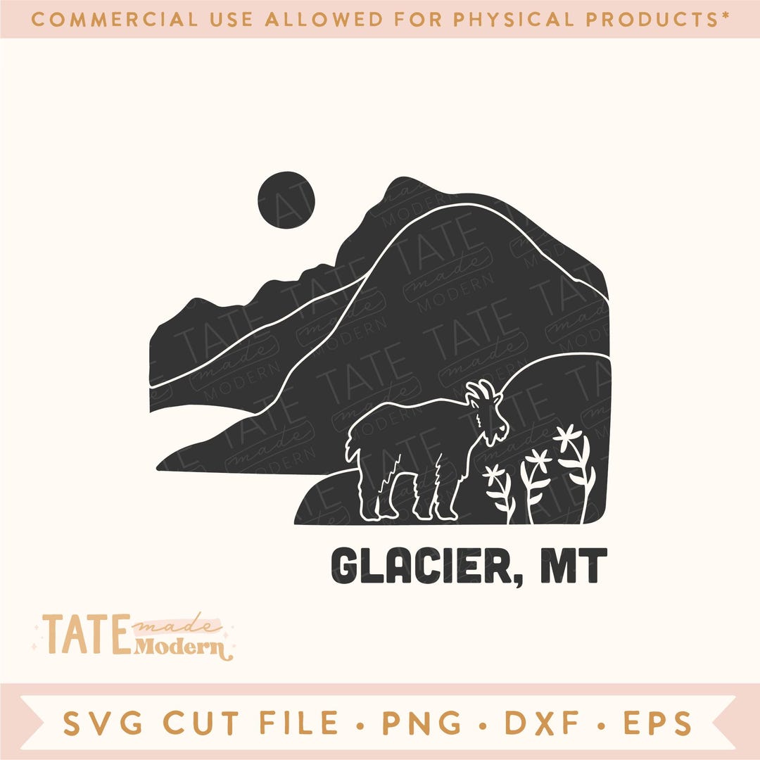 Glacier National Park Retro SVG Cut File, Glacier Montana Png, Montana ...