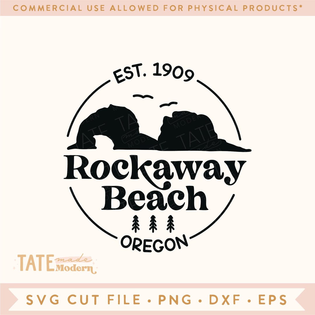 Rockaway Beach Oregon SVG Cut File - Oregon Coast Svg, Oregon Svg, West ...
