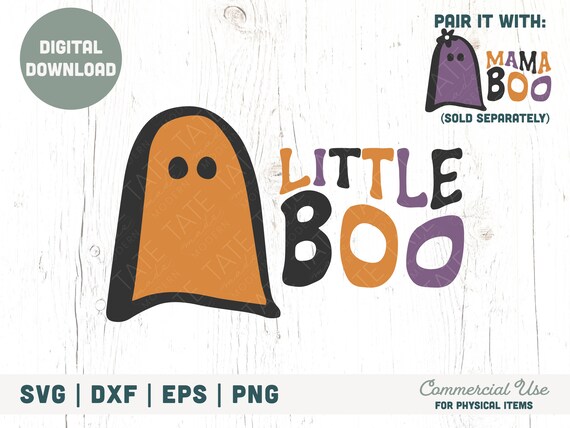 Little Boo Retro SVG Cut File Retro Halloween Svg Mommy and - Etsy