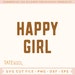 Happy Girl SVG Cut File - Retro Girl Svg, Happy Daughter Png, Minimal ...