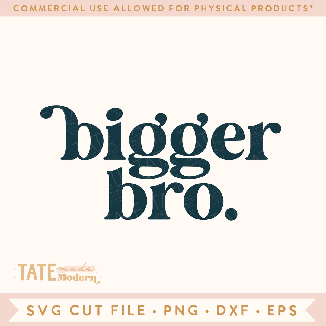 Bigger Bro SVG Cut File - Retro Older Brother Svg, Retro Matching ...