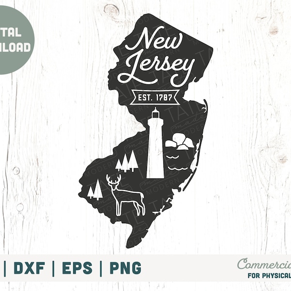 New Jersey Svg - Etsy