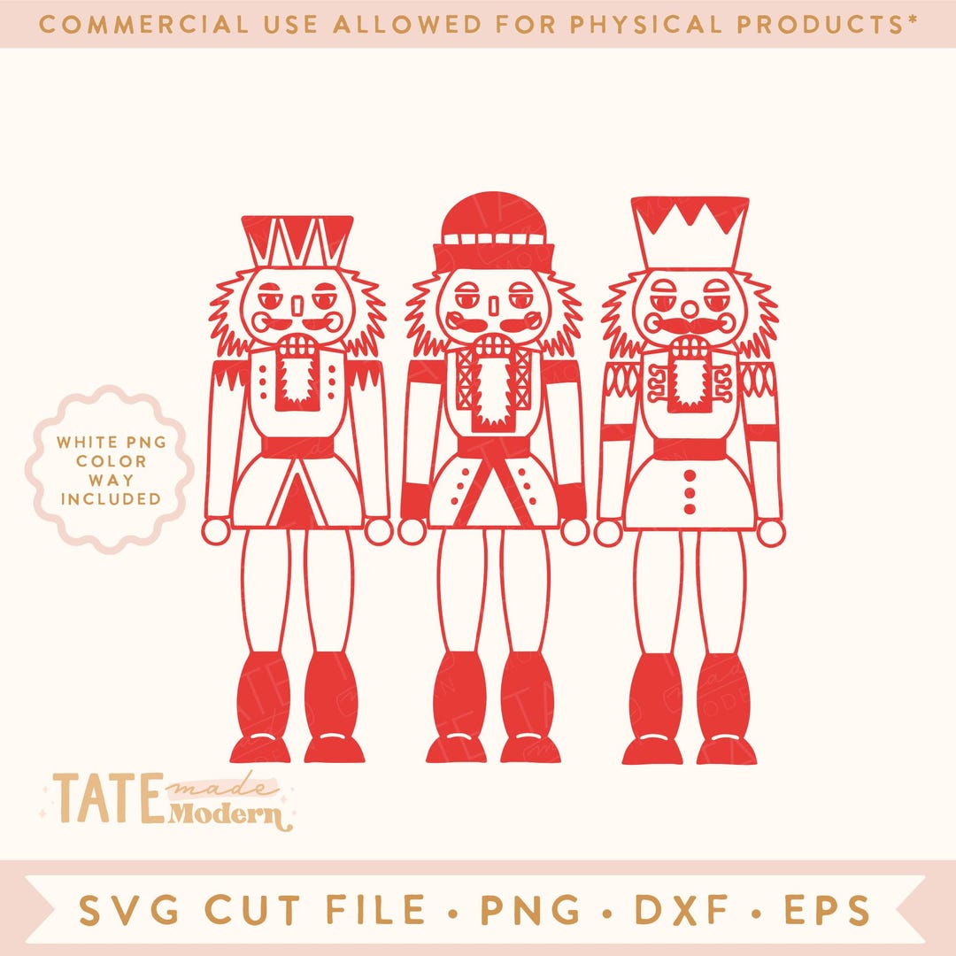 Hand-drawn Nutcrackers SVG Cut File - Christmas Ballet SVG - Vintage ...