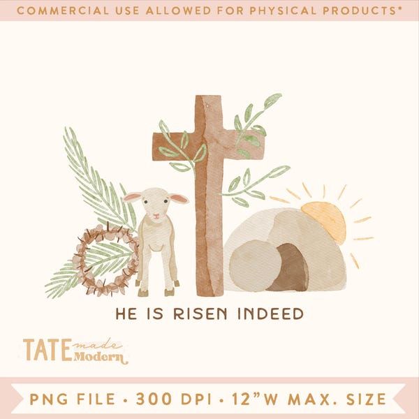 He is Risen Indeed Clip Art - Etsy