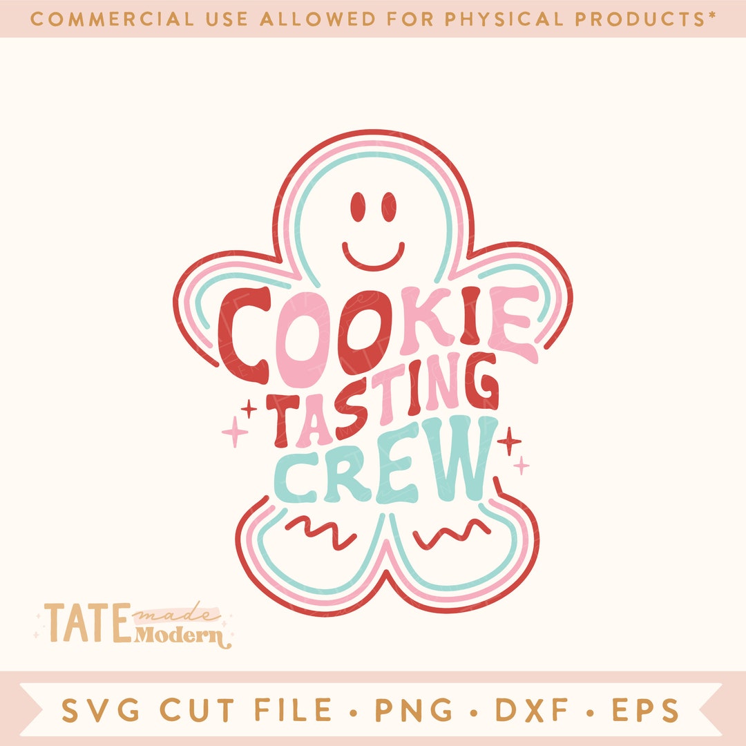 Cookie Tasting Crew Retro SVG Cut File, Christmas Baking Svg ...