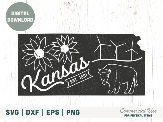 Vintage Kansas SVG Cut File Kansas Home Svg Kansas State | Etsy