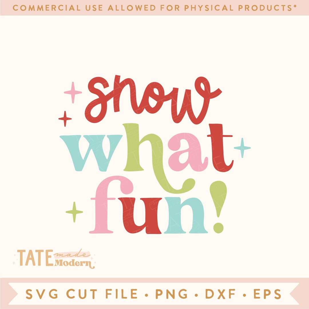 Snow What Fun Retro SVG Cut File, Bright Christmas Png, Boho Christmas ...