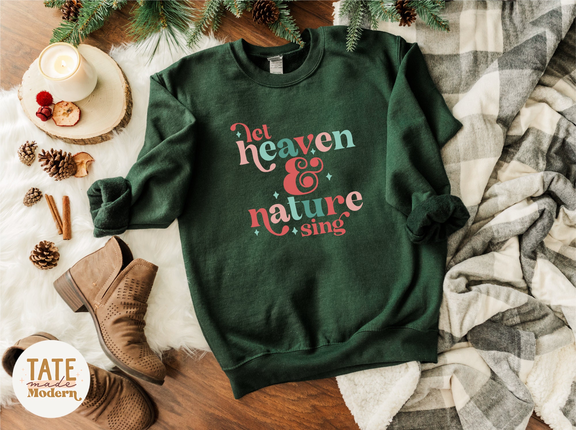Let Heaven & Nature Sing Retro SVG Cut File Joy to the World - Etsy