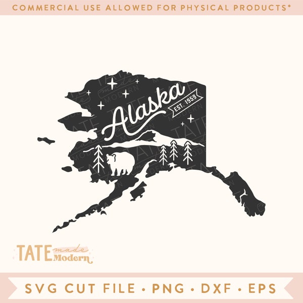 Alaska Maps Svg - Etsy