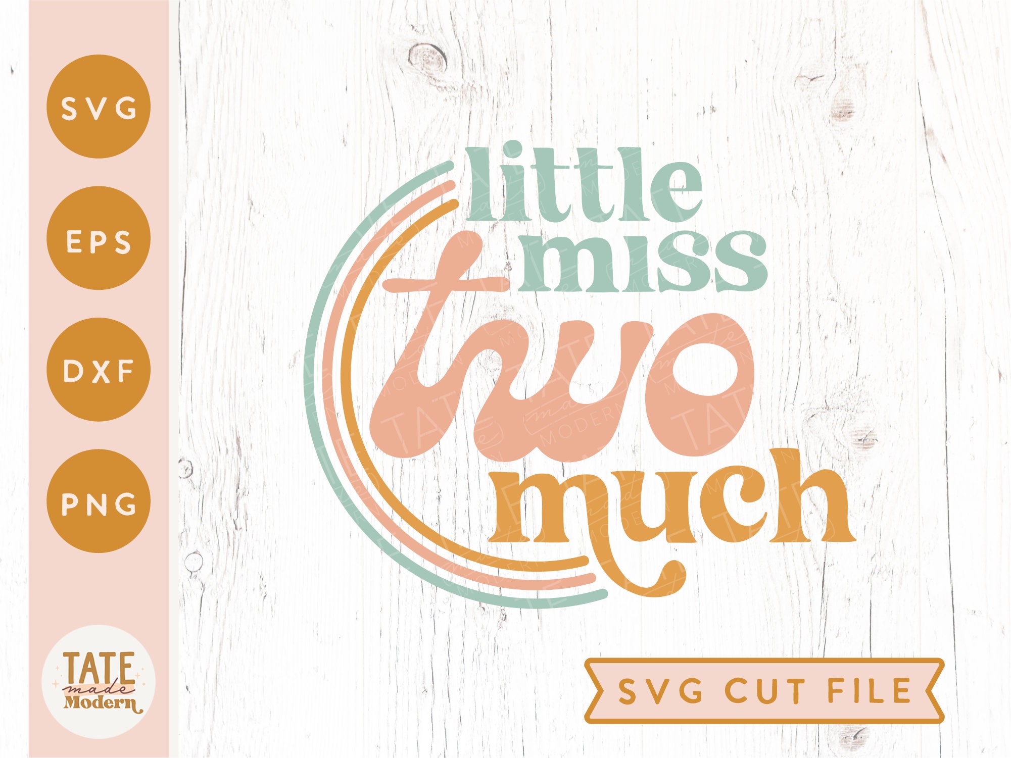 Little Miss Two Much SVG Cut File Boho Girl Second Birthday - Etsy