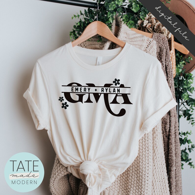 GMA Split Monogram Retro SVG Cut File Personalized Grandma - Etsy