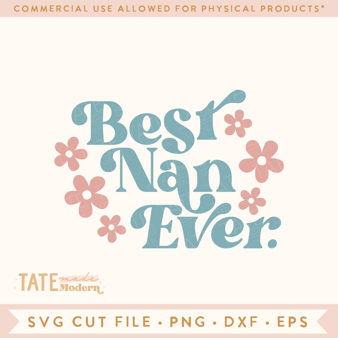 Best Nan Ever. SVG Cut File - Retro Grandma Svg for T-shirt, Retro ...