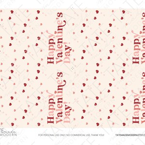 PRINTABLE 3.5"x5" Retro Valentine Cookie Card, Boho Red Pink Valentine ...