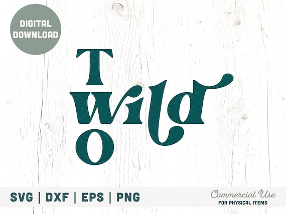TWO Wild SVG Cut File Retro 2nd Birthday Svg Vintage Boho | Etsy