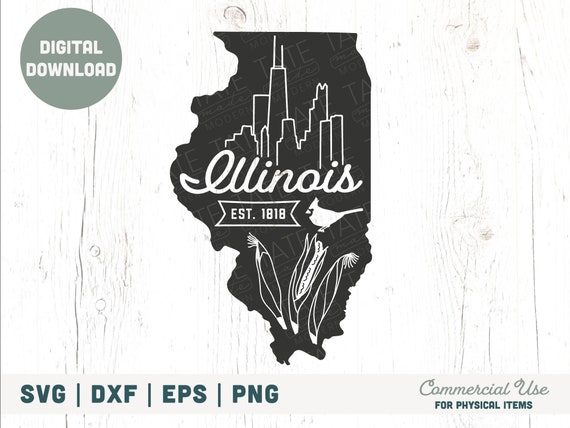 Vintage Illinois SVG Cut File Illinois Home Svg Illinois - Etsy