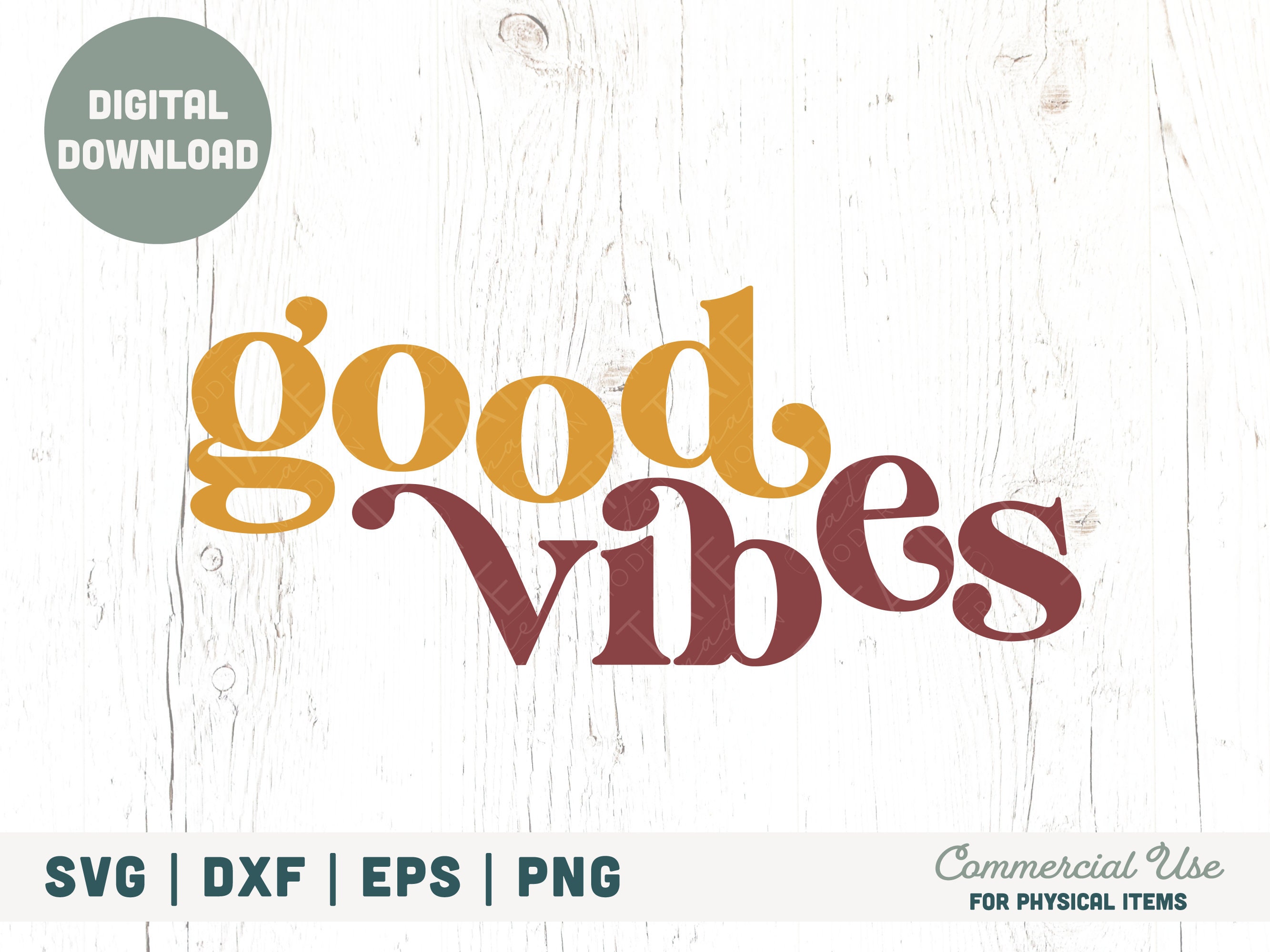 Good Vibes SVG Cut File Retro Boho Svg Retro Funky Positive - Etsy