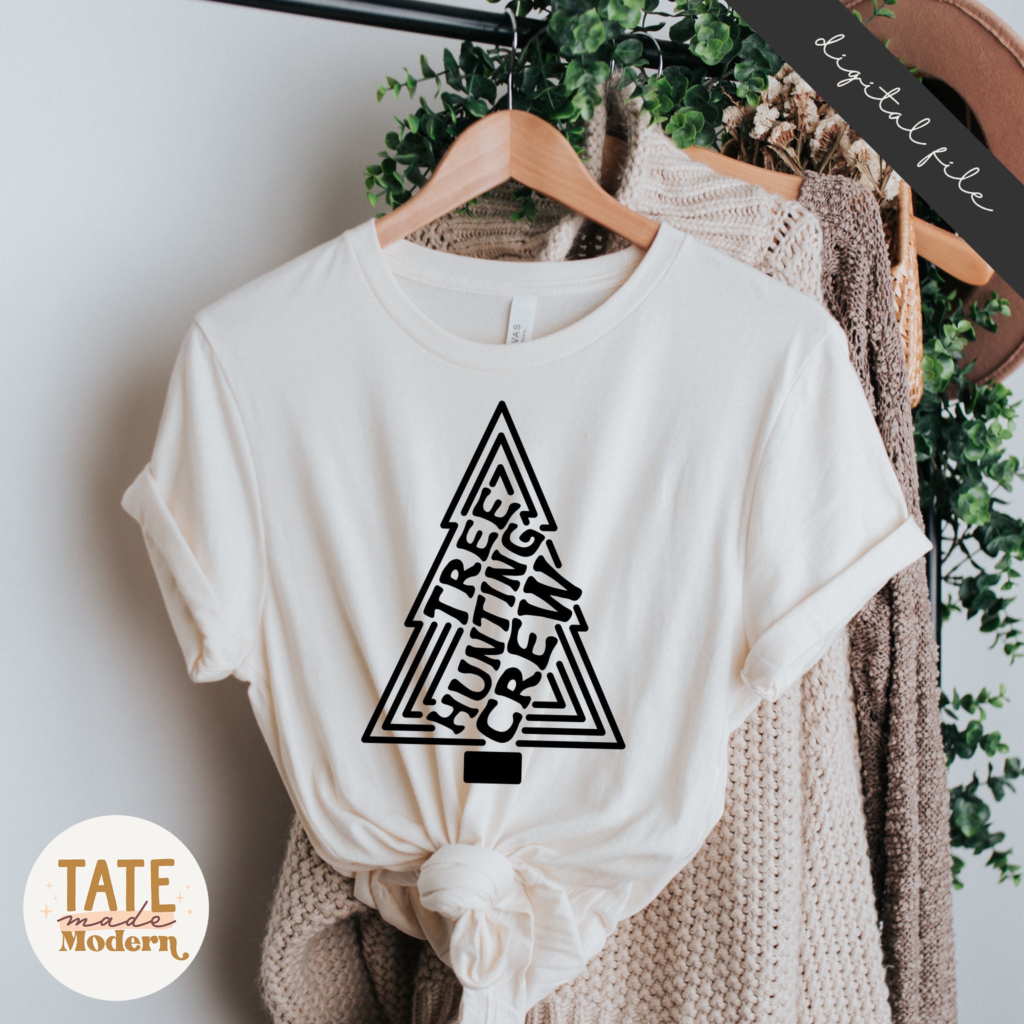 Tree Hunting Crew Retro SVG Cut File Christmas Tree Shirt - Etsy