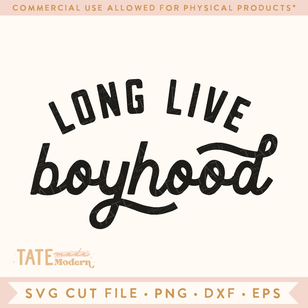 Long Live Boyhood SVG Cut File - Minimal Retro Boy Svg, Retro Brother ...