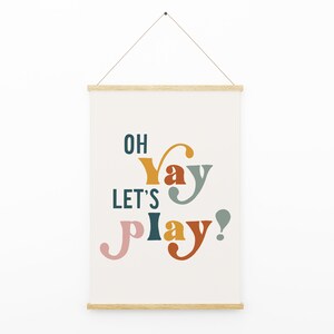 Oh Yay Let's Play! Printable Art, Boho Retro Kid Room Art, Modern ...
