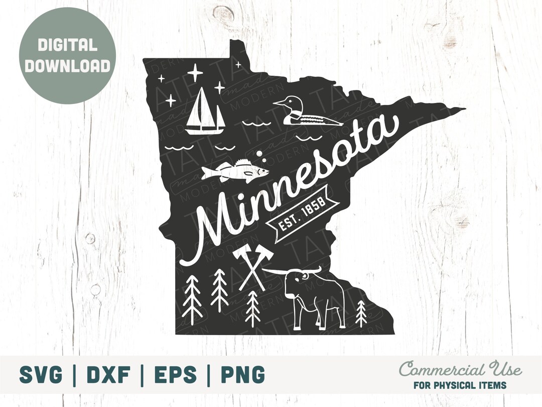 Vintage Minnesota SVG Cut File Minnesota Home Svg Minnesota - Etsy
