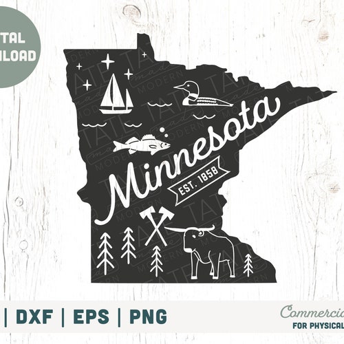 Vintage Minnesota SVG Cut File Minnesota Home Svg Minnesota - Etsy
