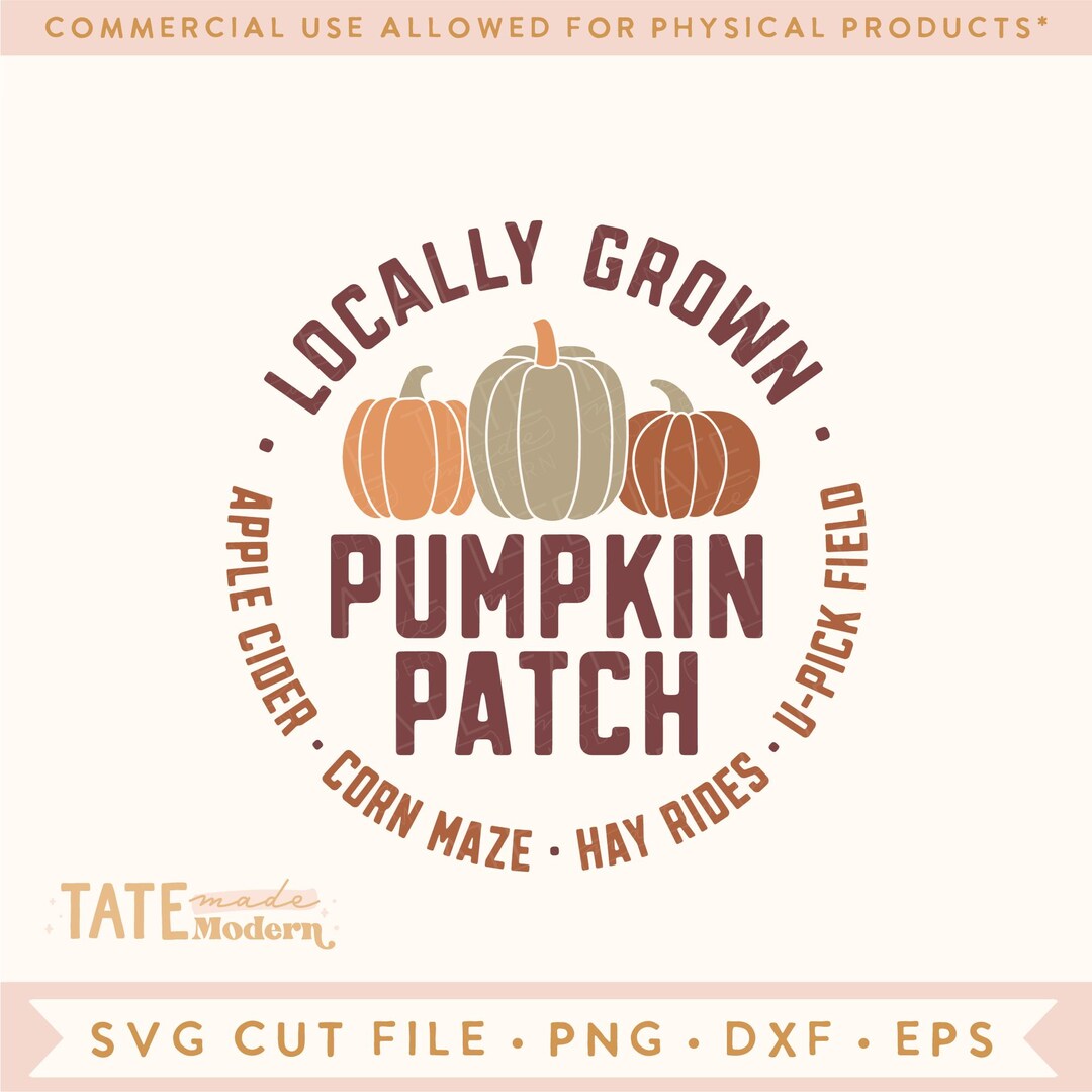 Pumpkin Patch SVG Cut File - Retro Fall Svg, Retro Pumpkin Patch Sign ...