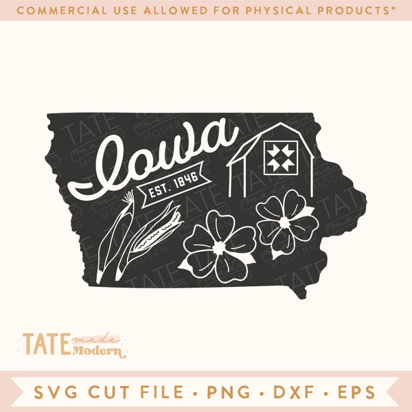 Iowa Svg - Etsy