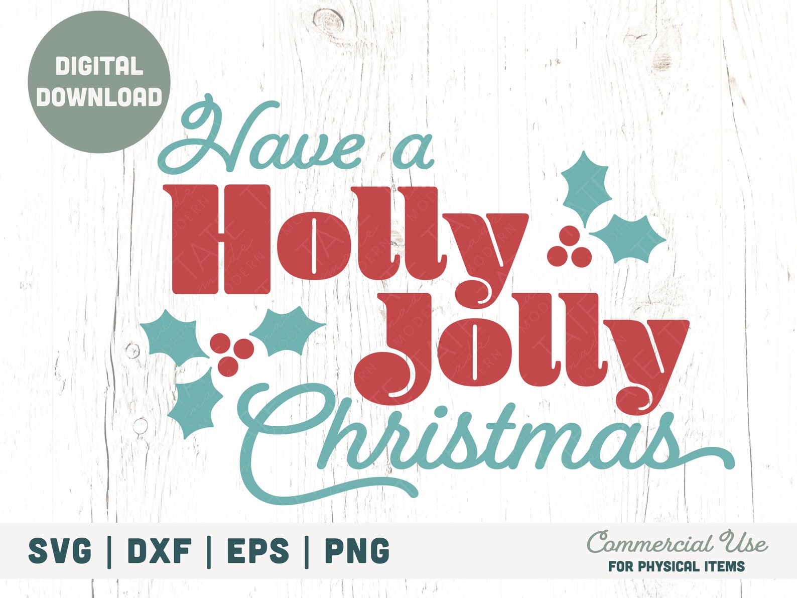 Have a Holly Jolly Christmas SVG Cut File Retro Christmas - Etsy